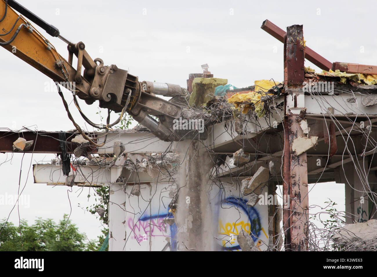 Industrial dismantle, mechanical destruction. Dismantling of the ...