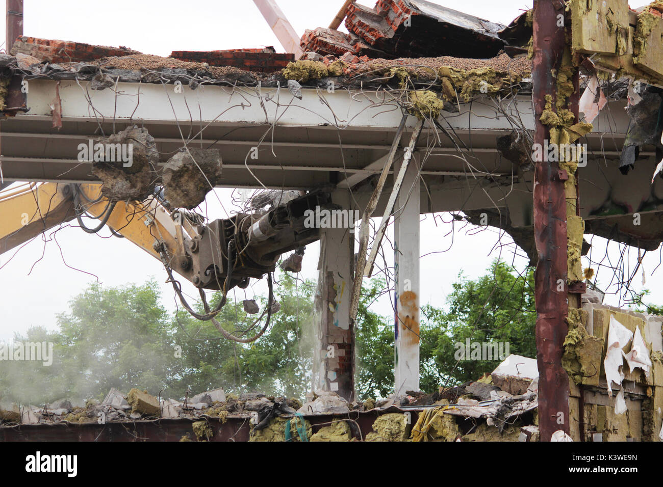 Industrial dismantle, mechanical destruction. Dismantling of the ...