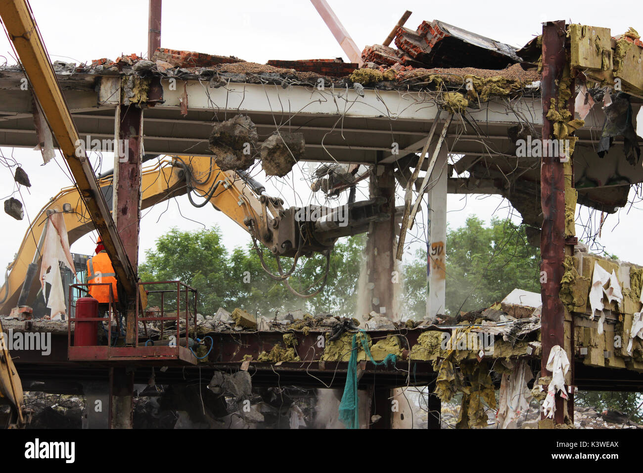 Industrial dismantle, mechanical destruction. Dismantling of the ...