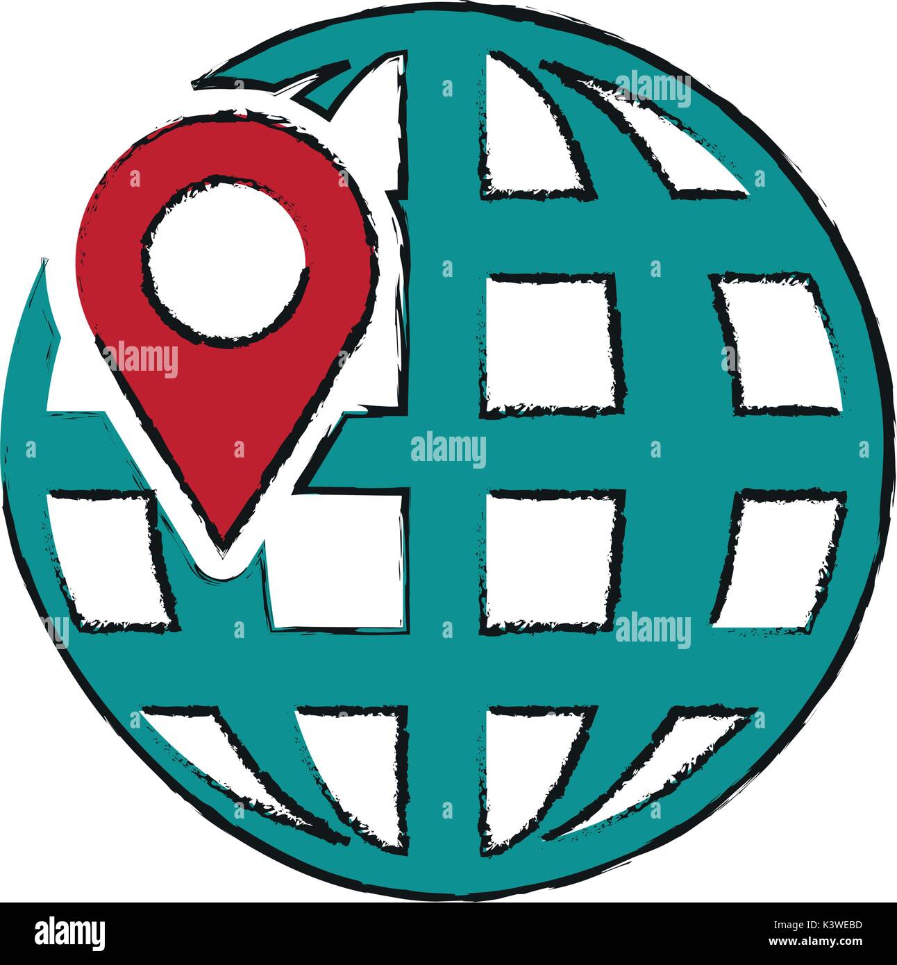 Global sphere and gps mark Stock Vector Image & Art - Alamy