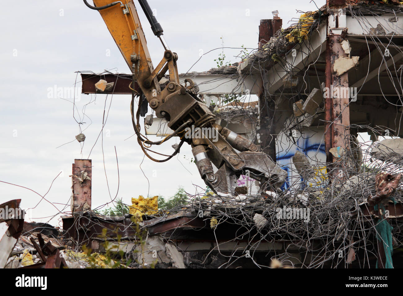 Industrial dismantle, mechanical destruction. Dismantling of the ...