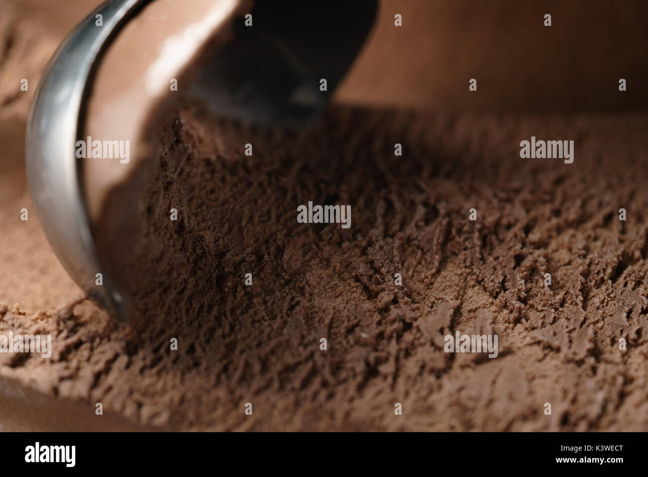 closeup scooping chocolate ice cream Stock Photo - Alamy
