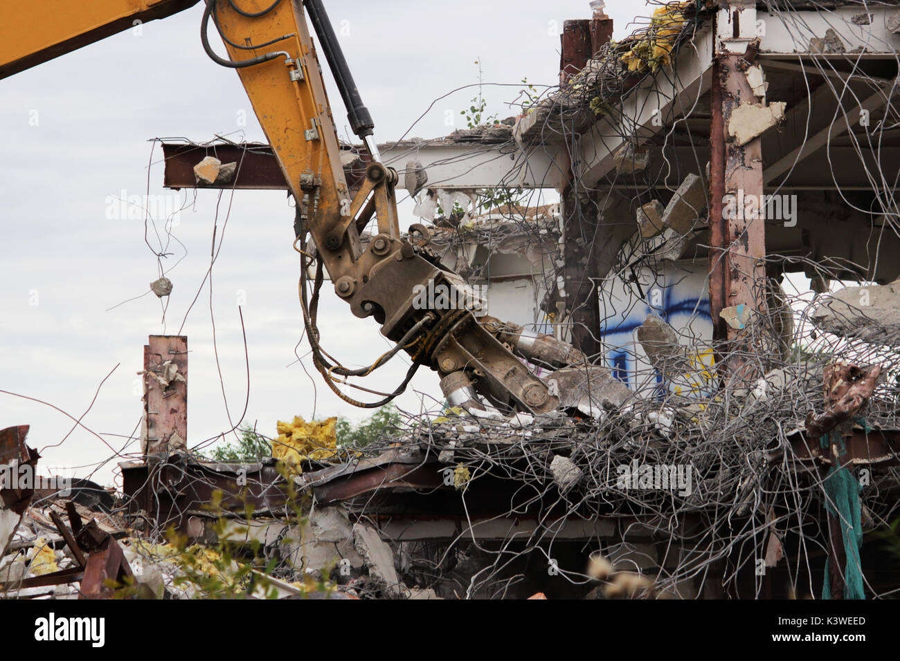 Industrial dismantle, mechanical destruction. Dismantling of the ...