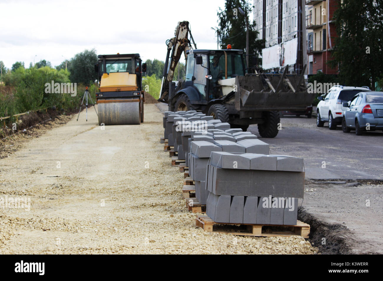 preparation for the repair of the site before the laying of paving ...