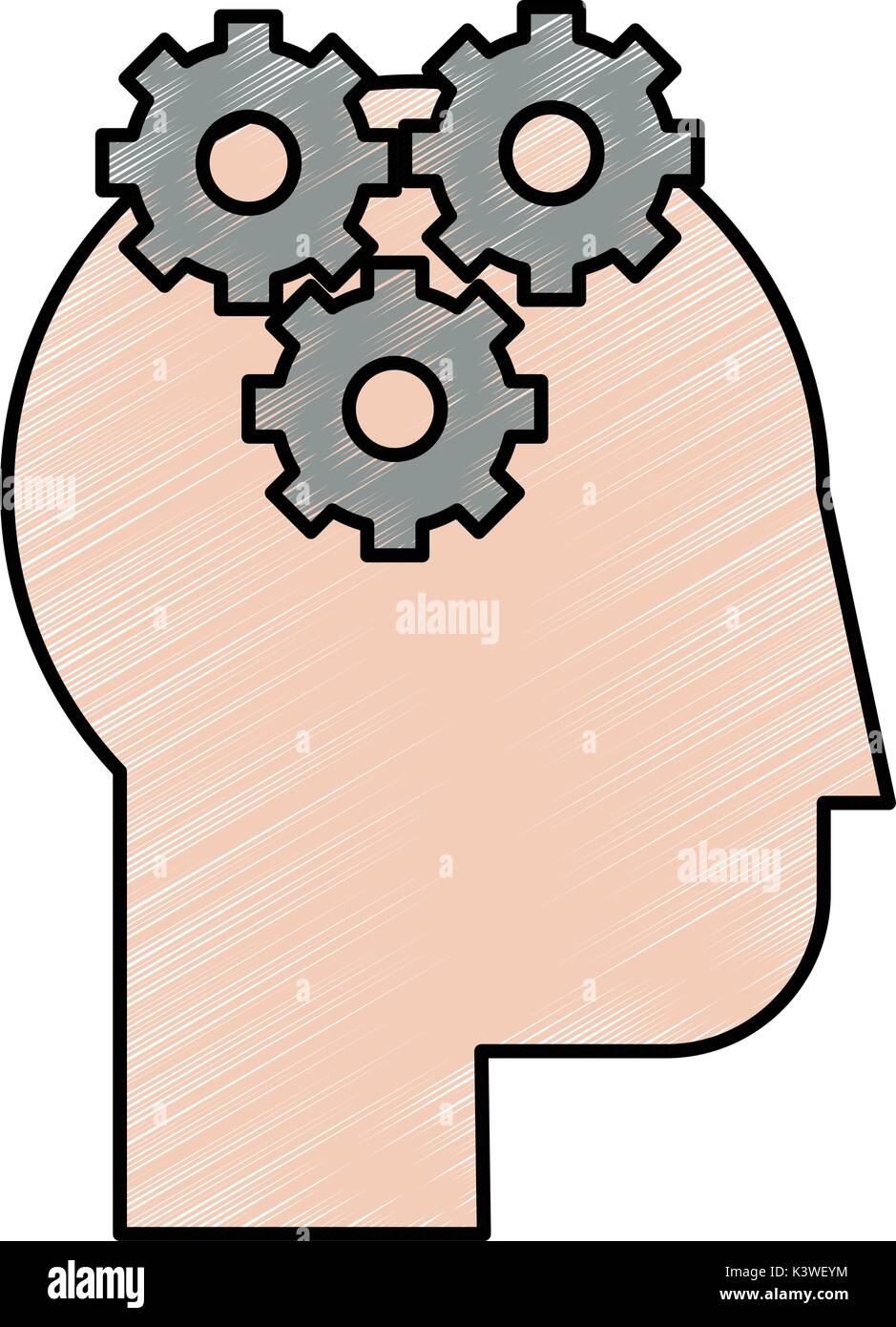 Head and gears design Stock Vector Image & Art - Alamy