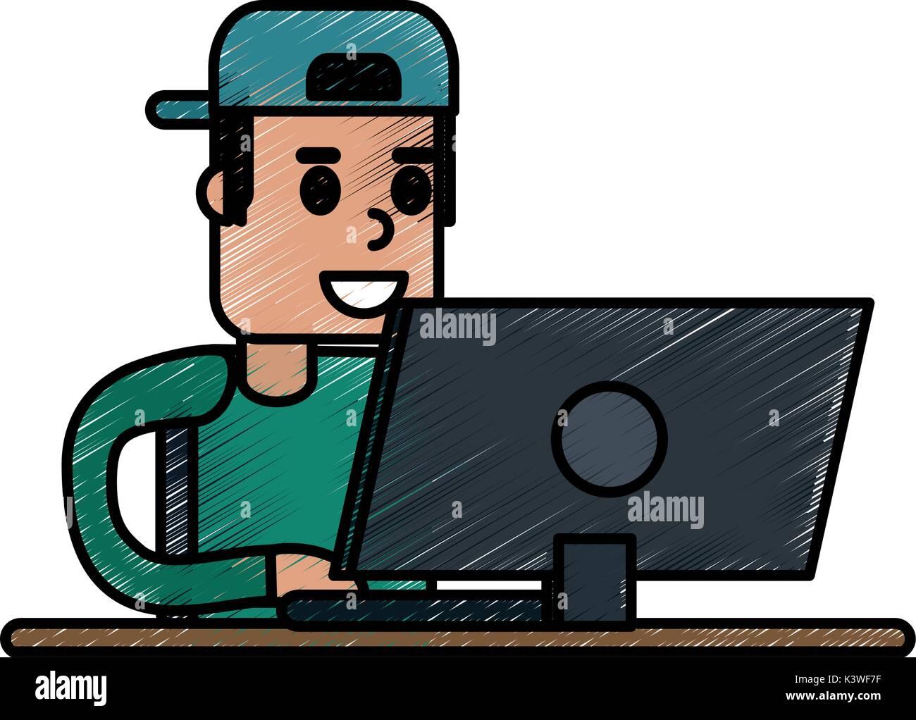 Isolated computer and boy design Stock Vector Image & Art - Alamy