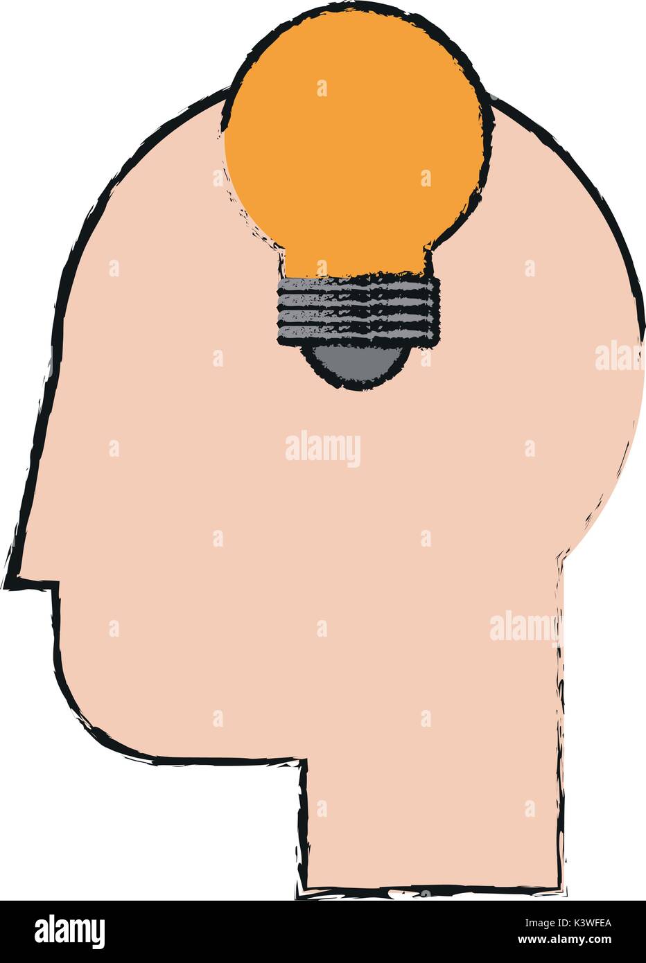 Head and light bulb design Stock Vector Image & Art - Alamy