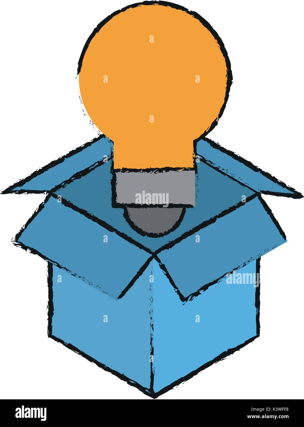 Isolated light bulb inside box design Stock Vector Image & Art - Alamy