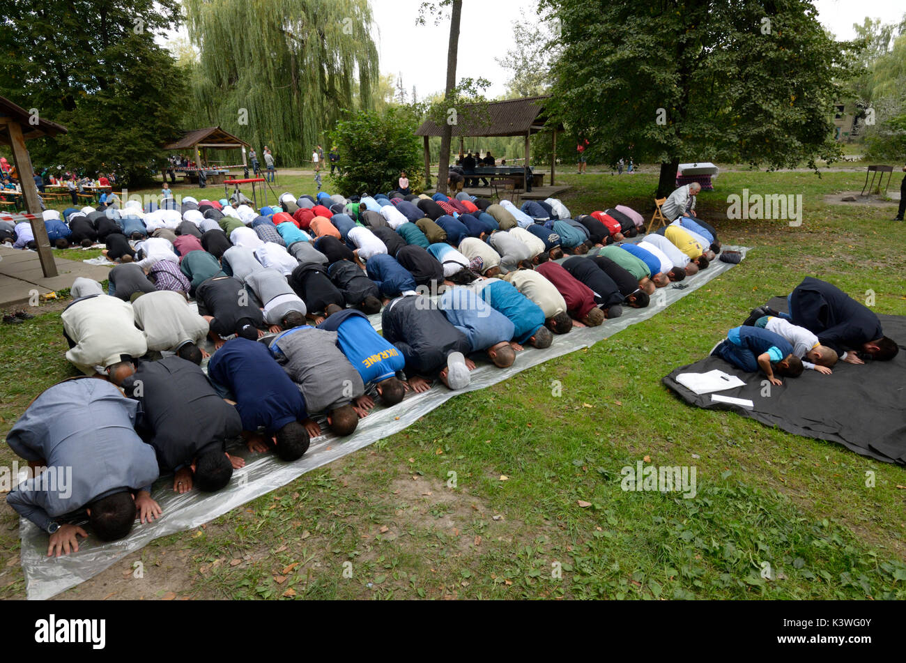 September 01,2017. Kiev, Ukraine. Muslims of Kyiv are celebrating ...