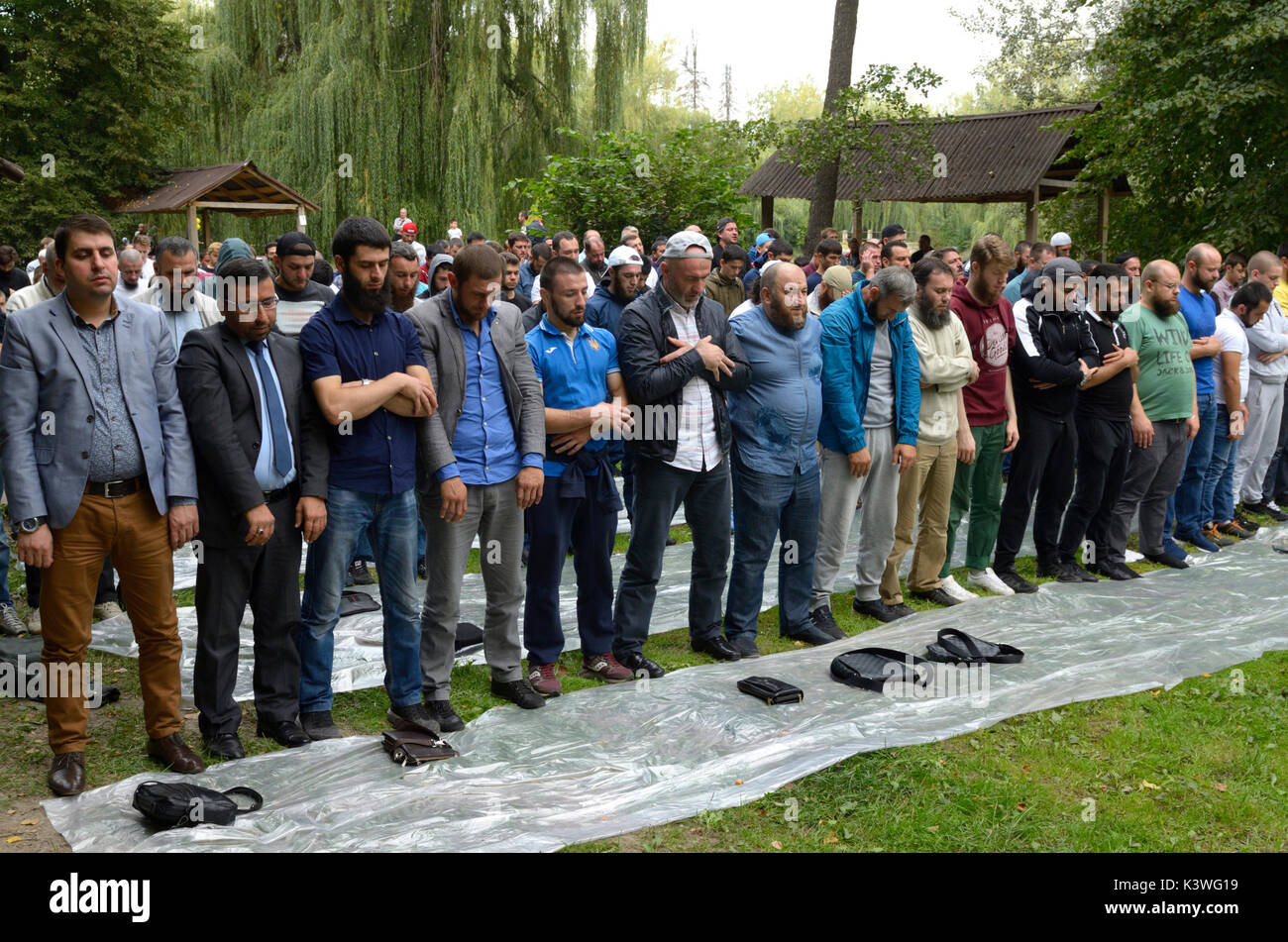 September 01,2017. Kiev, Ukraine. Muslims of Kyiv are celebrating ...