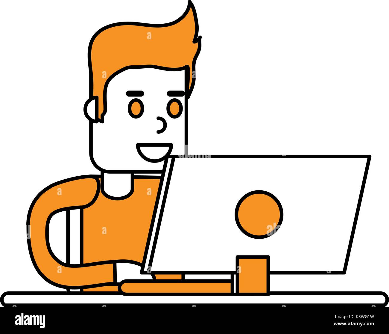 Isolated computer and boy design Stock Vector Image & Art - Alamy