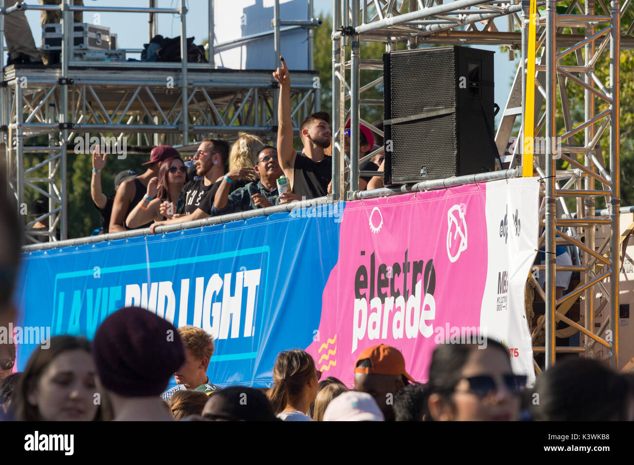 Montreal, CANADA - 2nd September 2017: Techno fans during the Electro ...