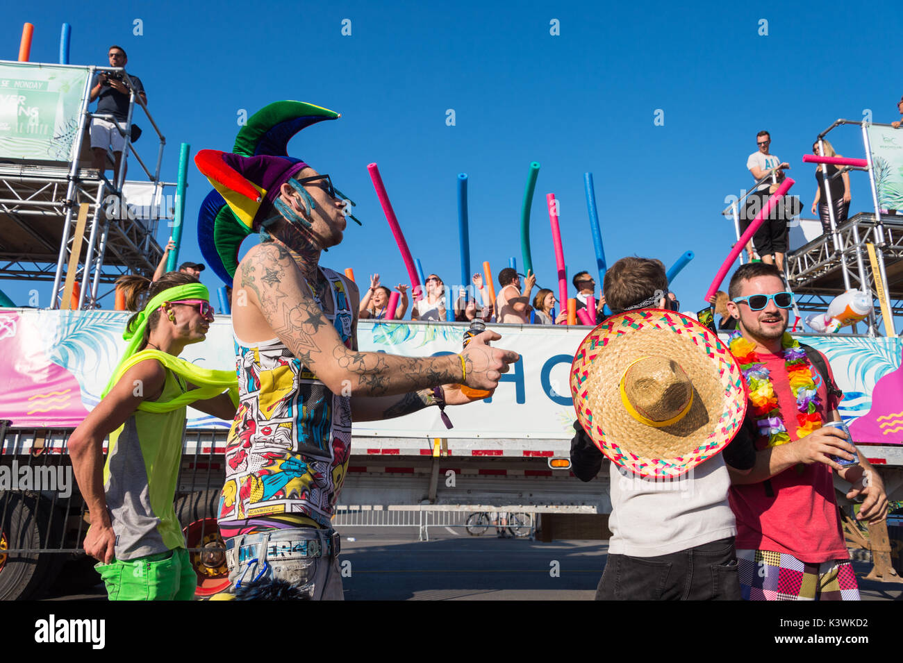 Montreal, CANADA - 2nd September 2017: Techno fans during the Electro ...