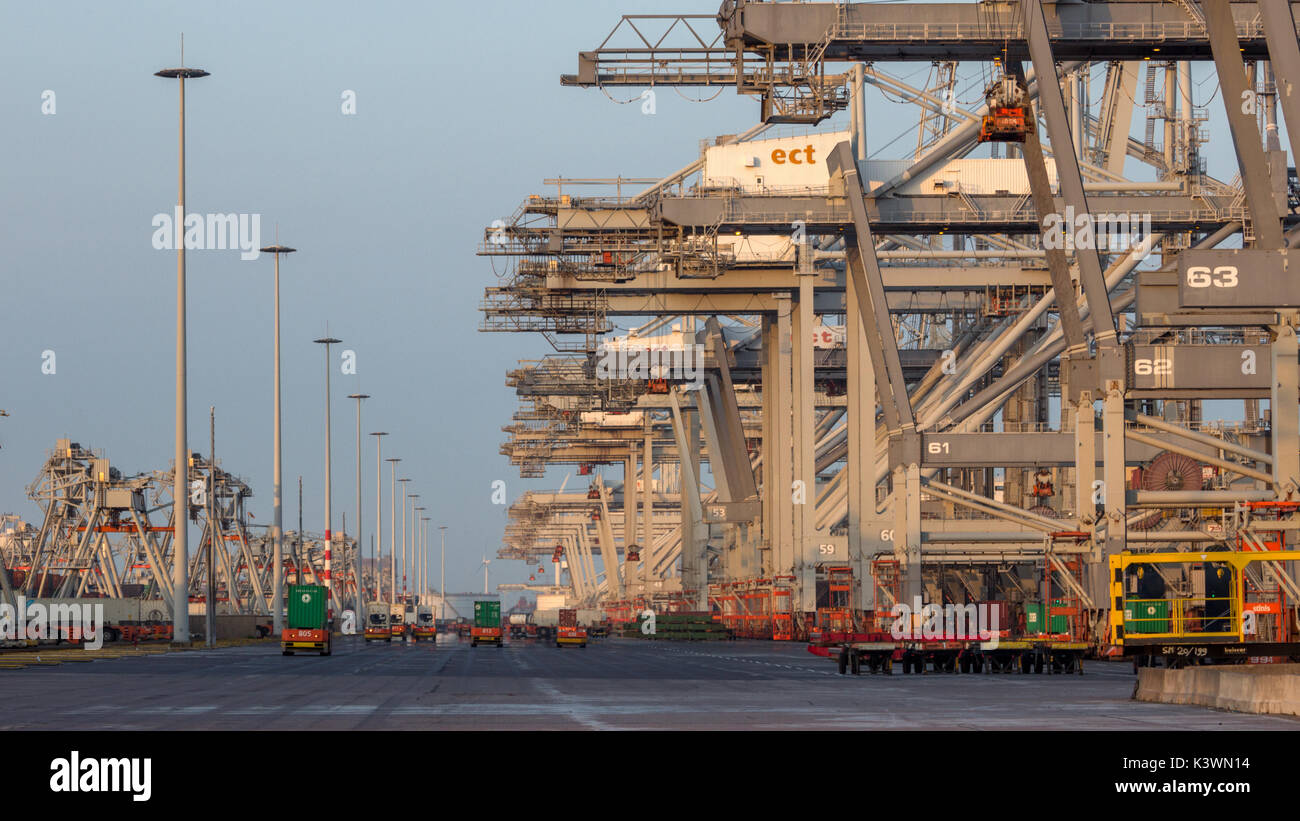 ROTTERDAM, NETHERLANDS - JUL 9, 2013: Automated Guided Vehicles (AGV ...