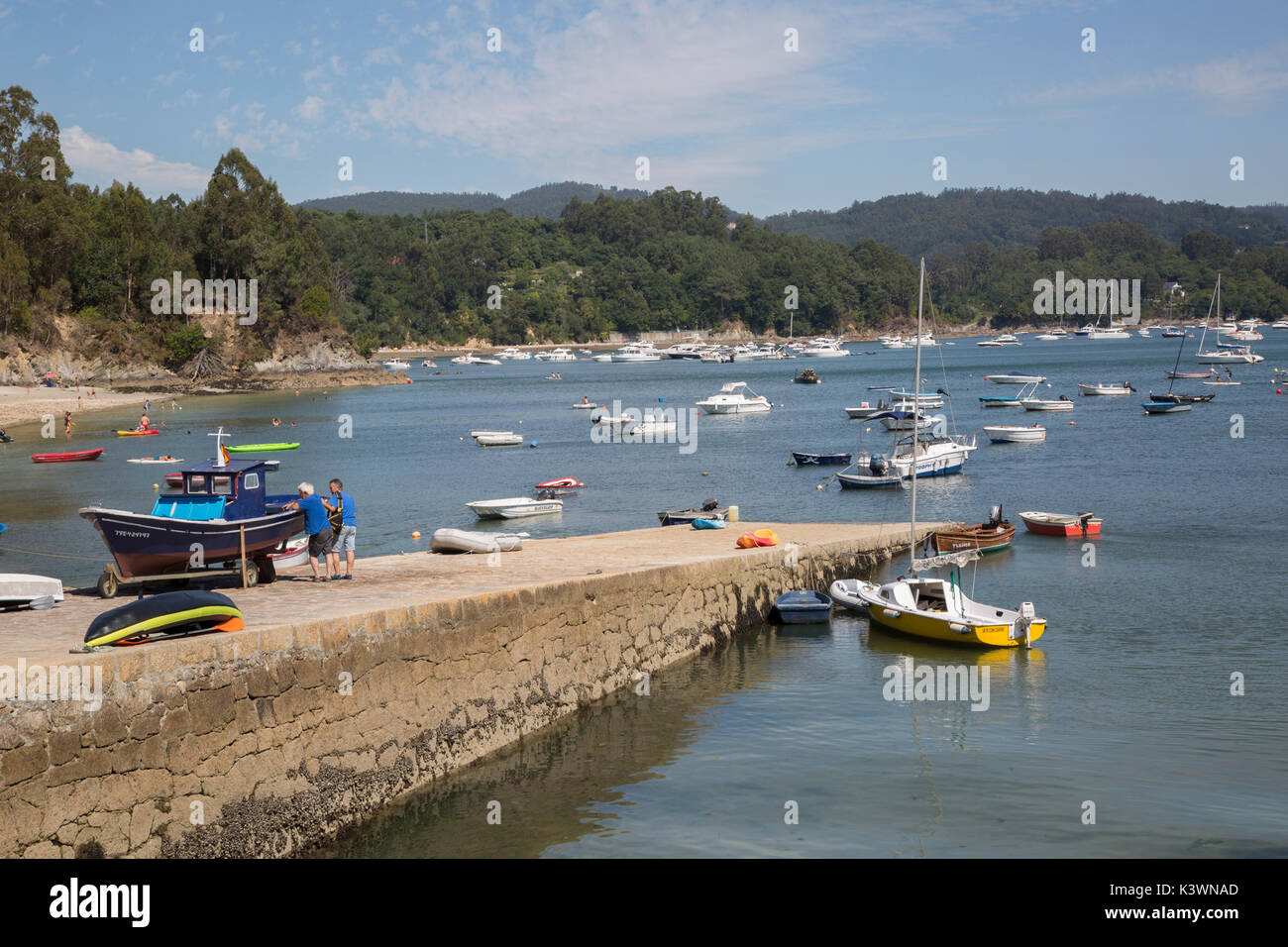 Redes Village and Area Morta Beach, Ferrol; Galicia; Spain Stock Photo ...