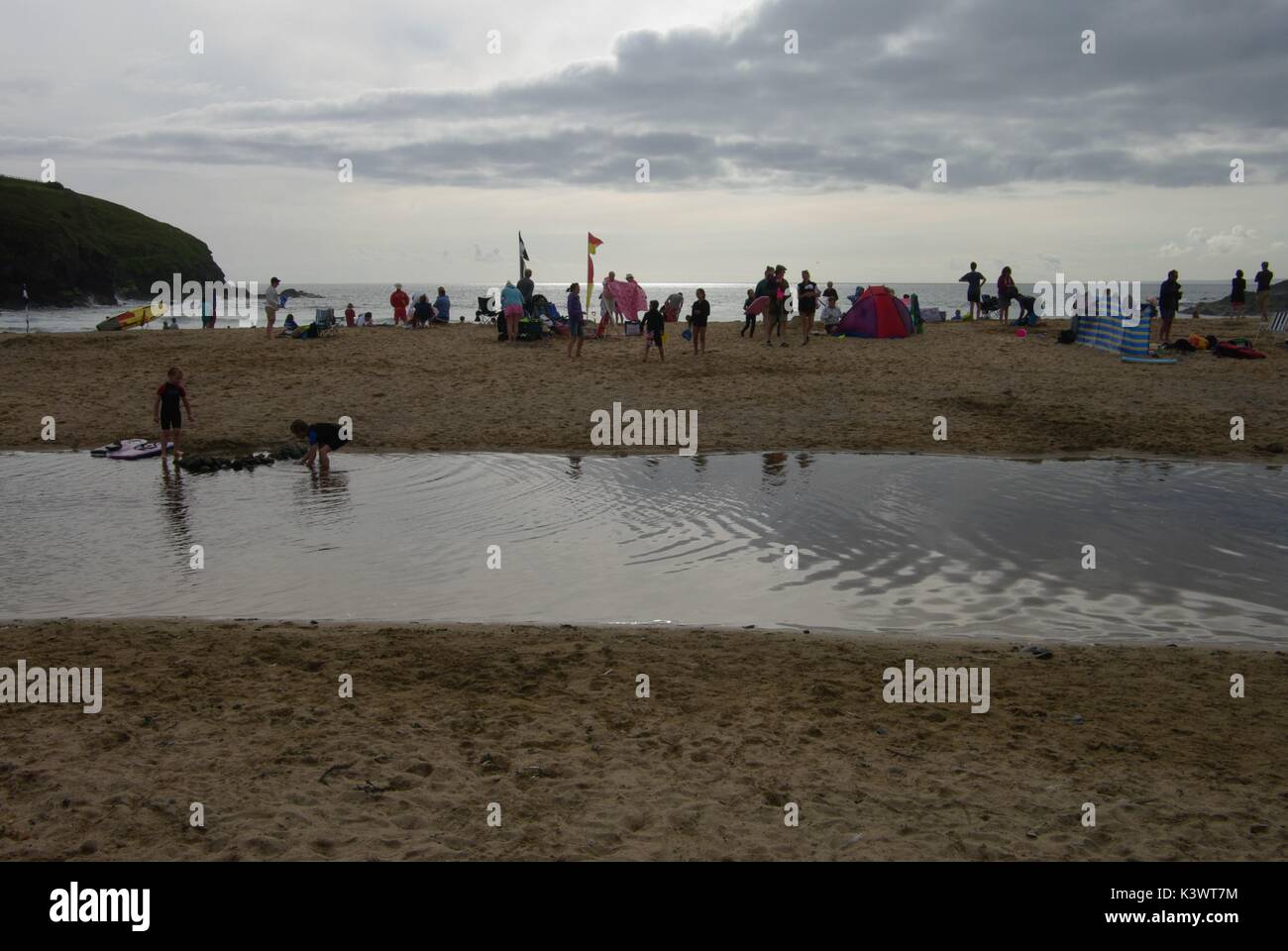 Cornish Beach scene, Poldhu Stock Photo - Alamy