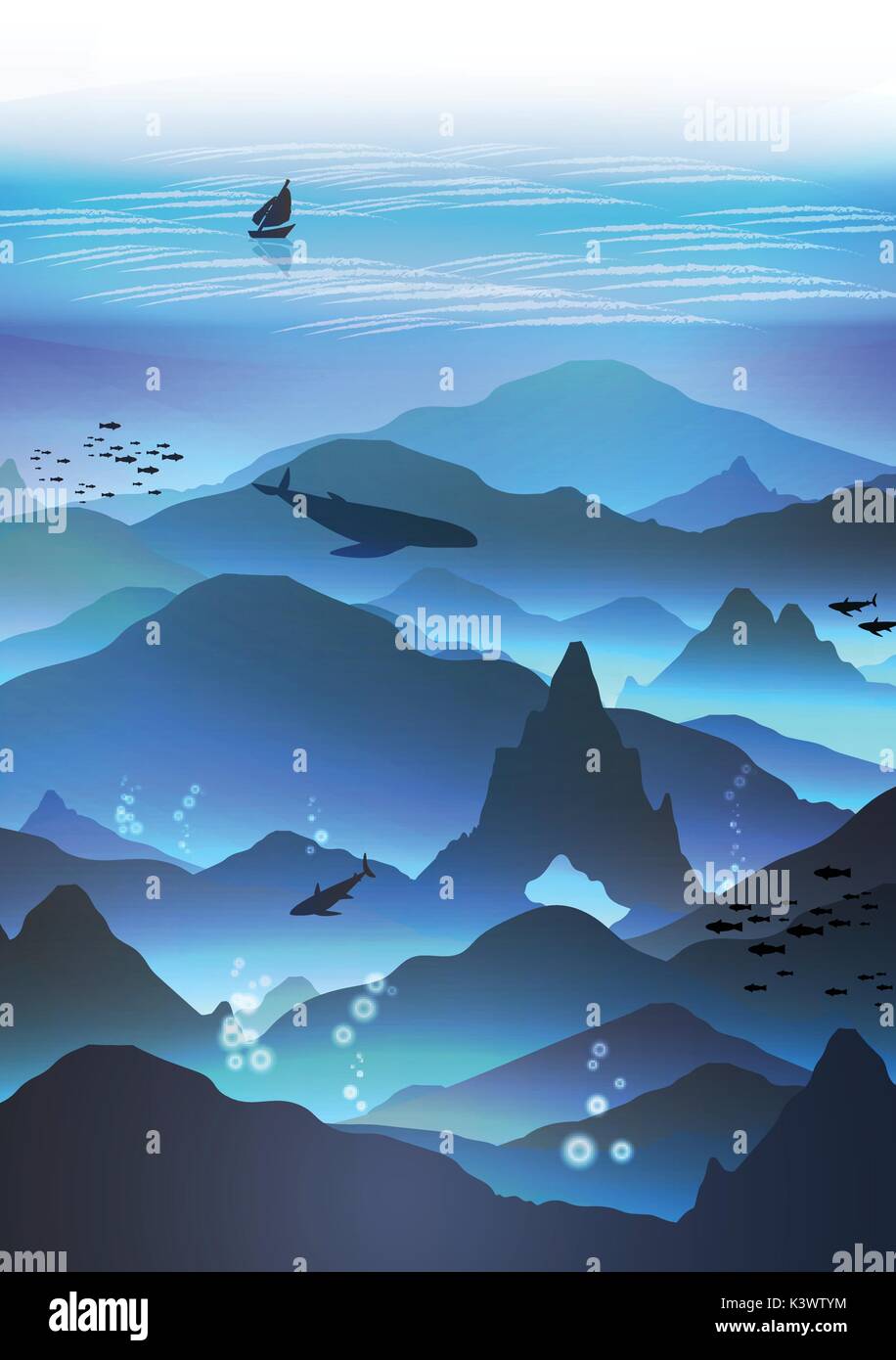 Under sea world vector vectors hi-res stock photography and images - Alamy