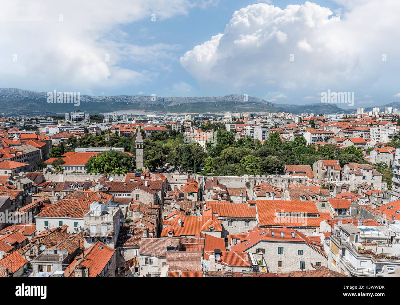 Roofs of houses in Split. View from the tower Stock Photo - Alamy
