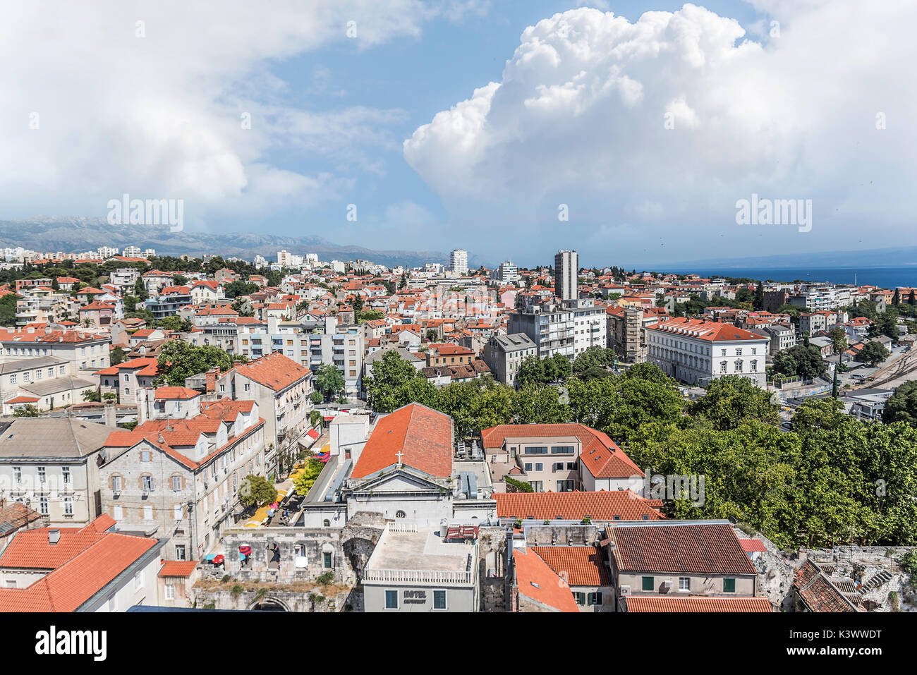 Roofs of houses in Split. View from the tower Stock Photo - Alamy