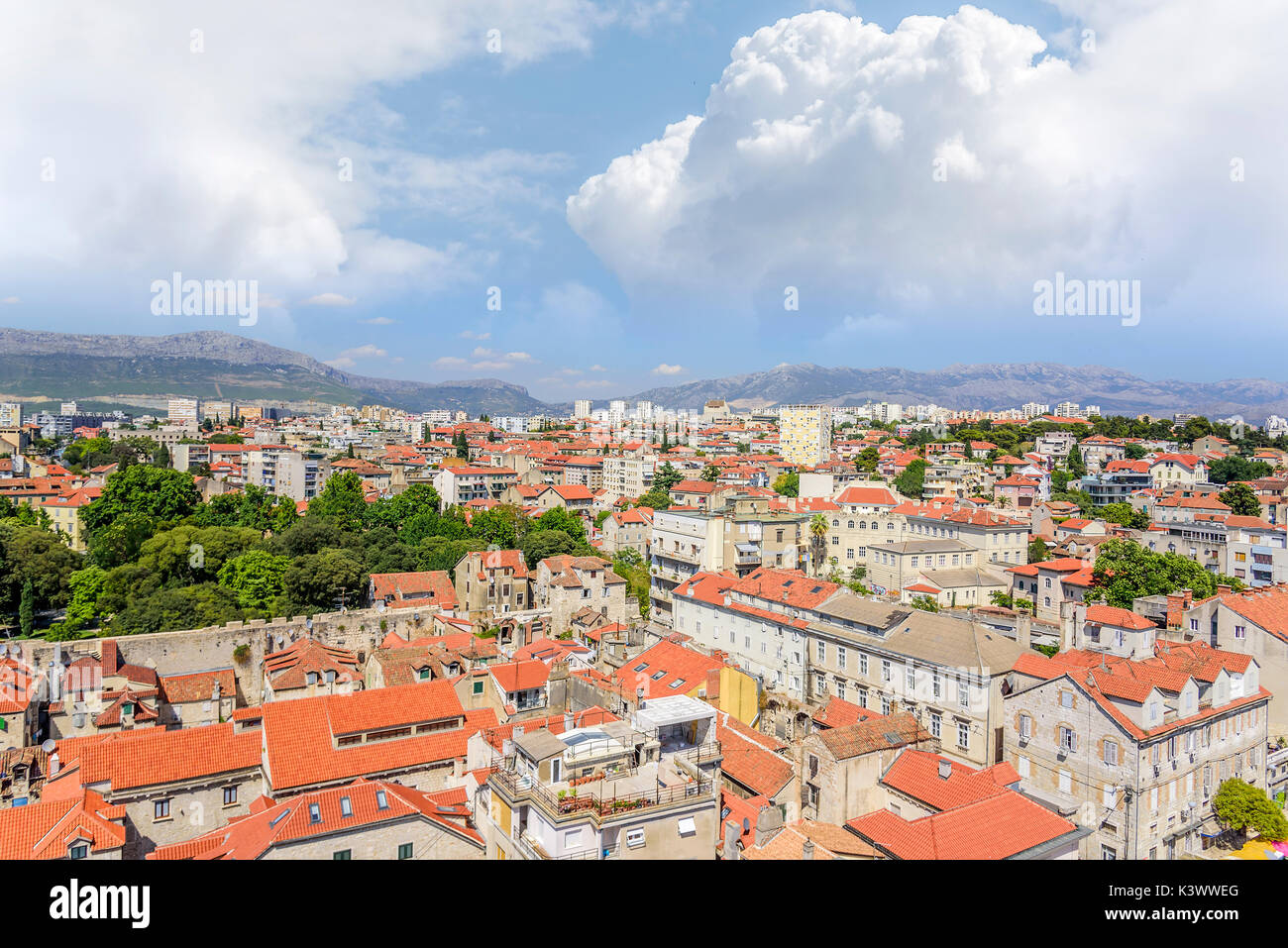 Roofs of houses in Split. View from the tower Stock Photo - Alamy