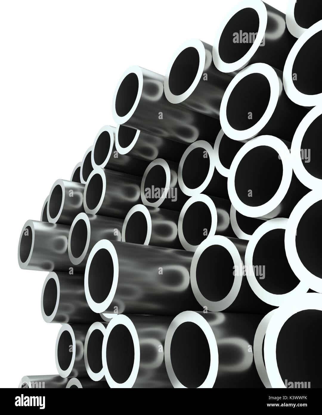 Steel pipes stack stainless round hi-res stock photography and images - Alamy