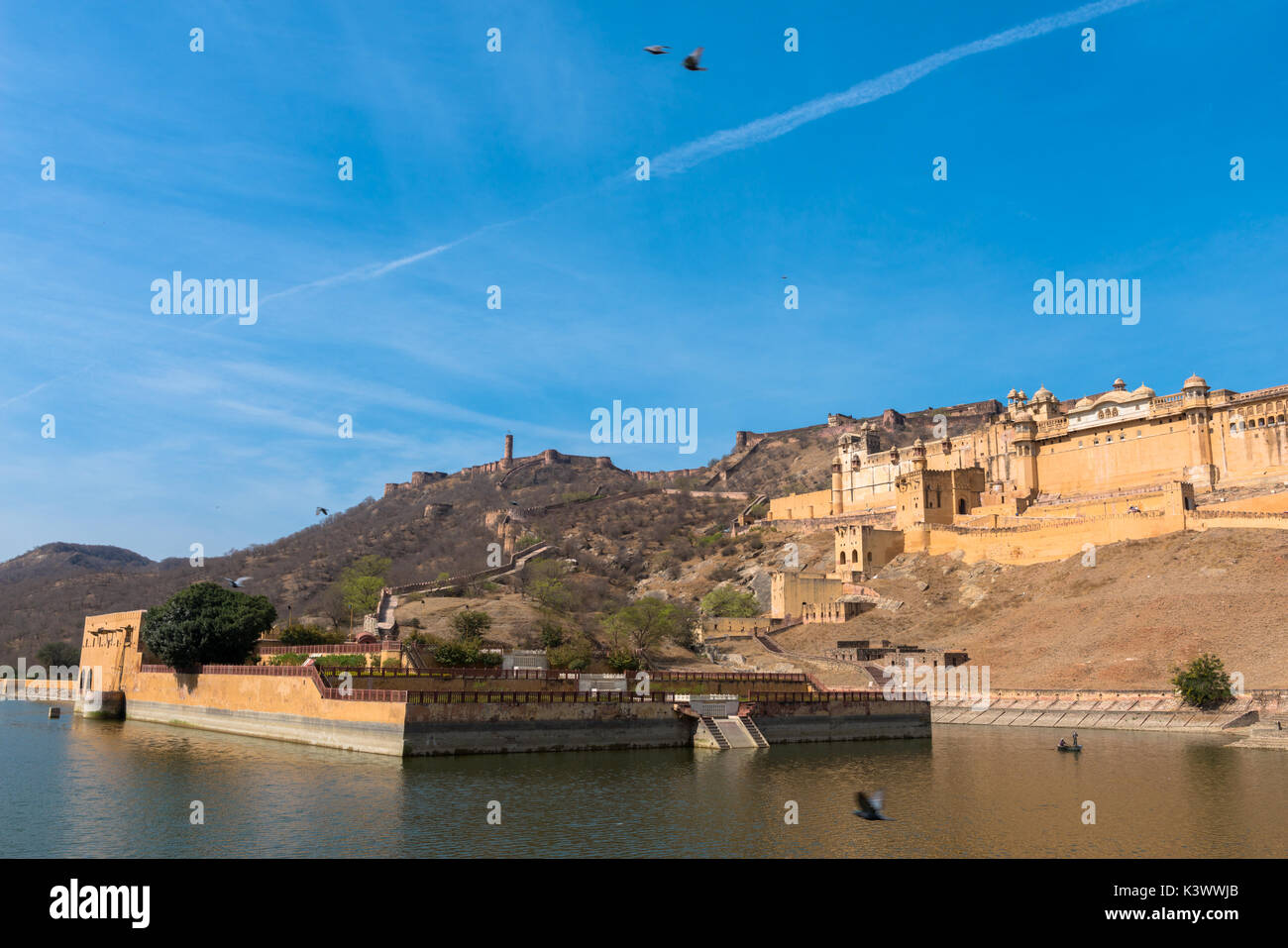 Panorama picture of the beautiful Amber Fort, located in Jaipur, the ...