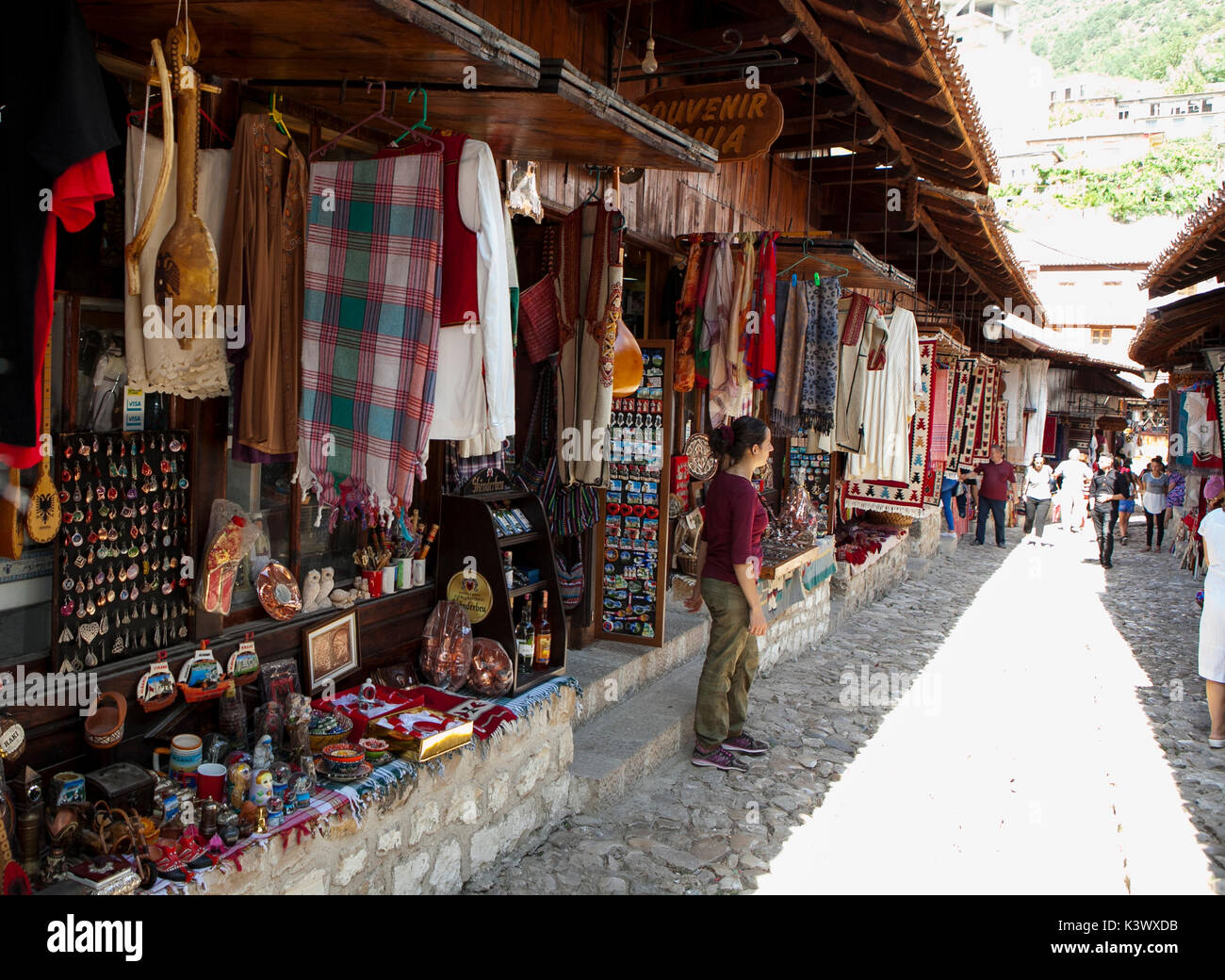 Kruja, Albania, 02/09/2017 - The Old Bazaar in Kruja is the best place ...