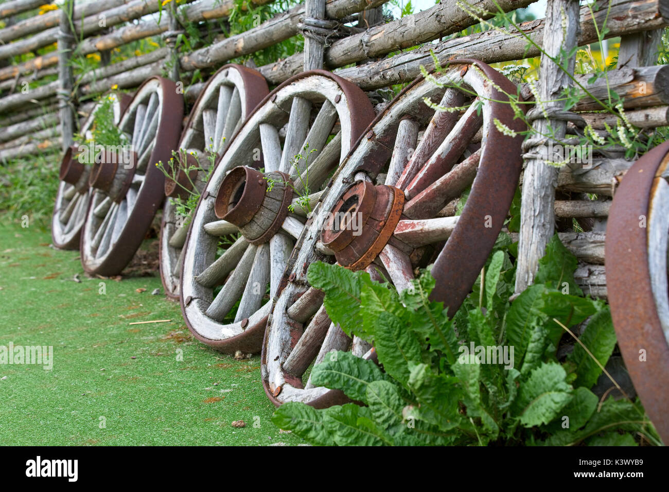 Old wooden wheels Stock Photo - Alamy