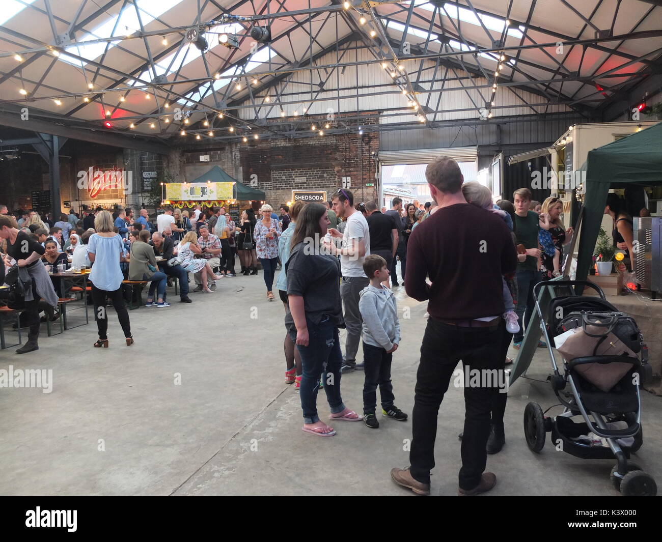Hipsters and families attending Peddler Night Market, a popular monthly ...