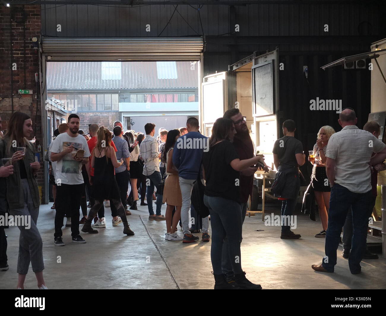 Hipsters and families attending Peddler Night Market, a popular monthly ...