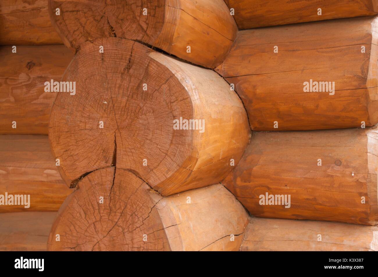 Modern Hand Hewn Natural Log Cabin Wall Facade Frame Texture. Rustic ...