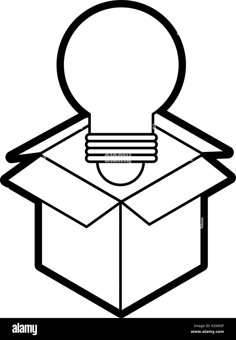 Isolated light bulb inside box design Stock Vector Image & Art - Alamy