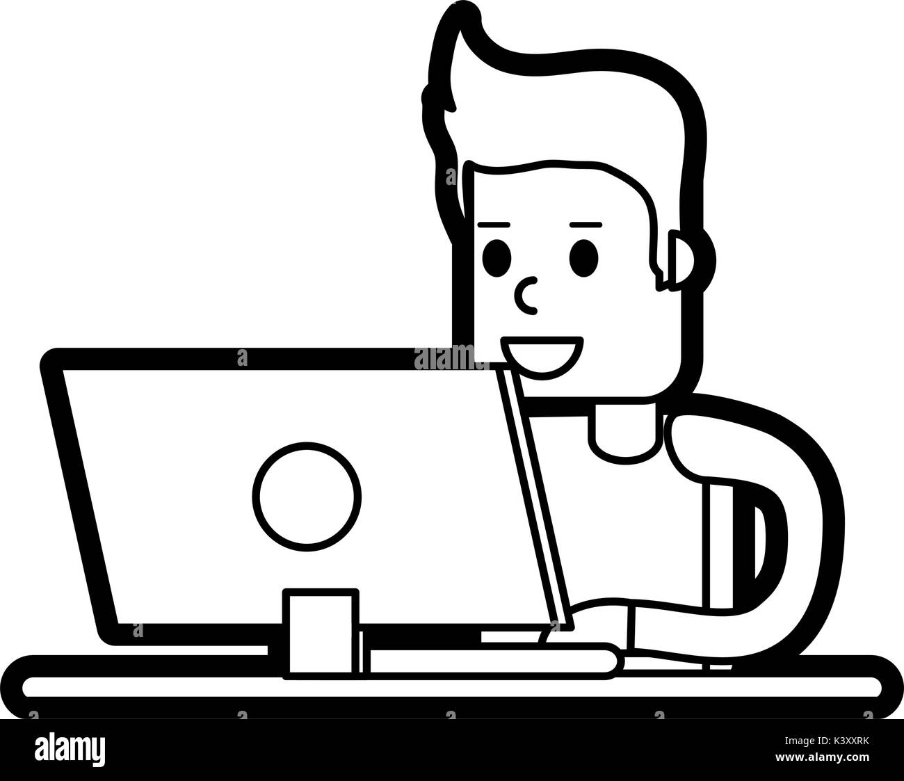 Isolated computer and boy design Stock Vector Image & Art - Alamy