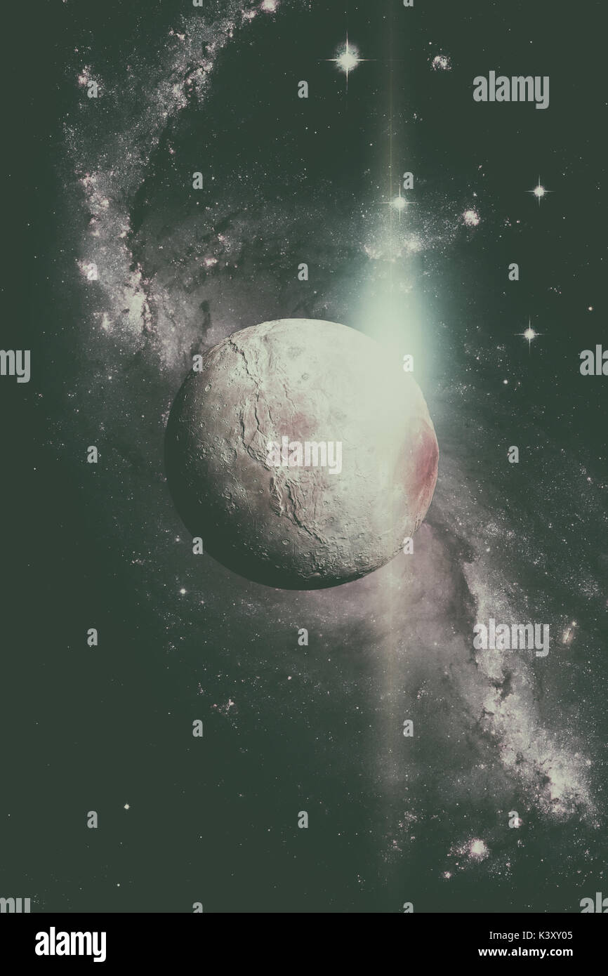 Charon is the largest of the five known moons of the dwarf planet Pluto ...