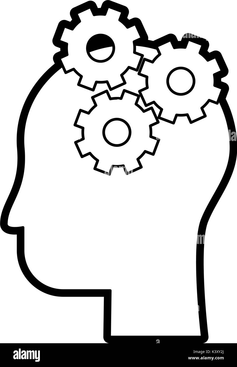 Head and gears design Stock Vector Image & Art - Alamy