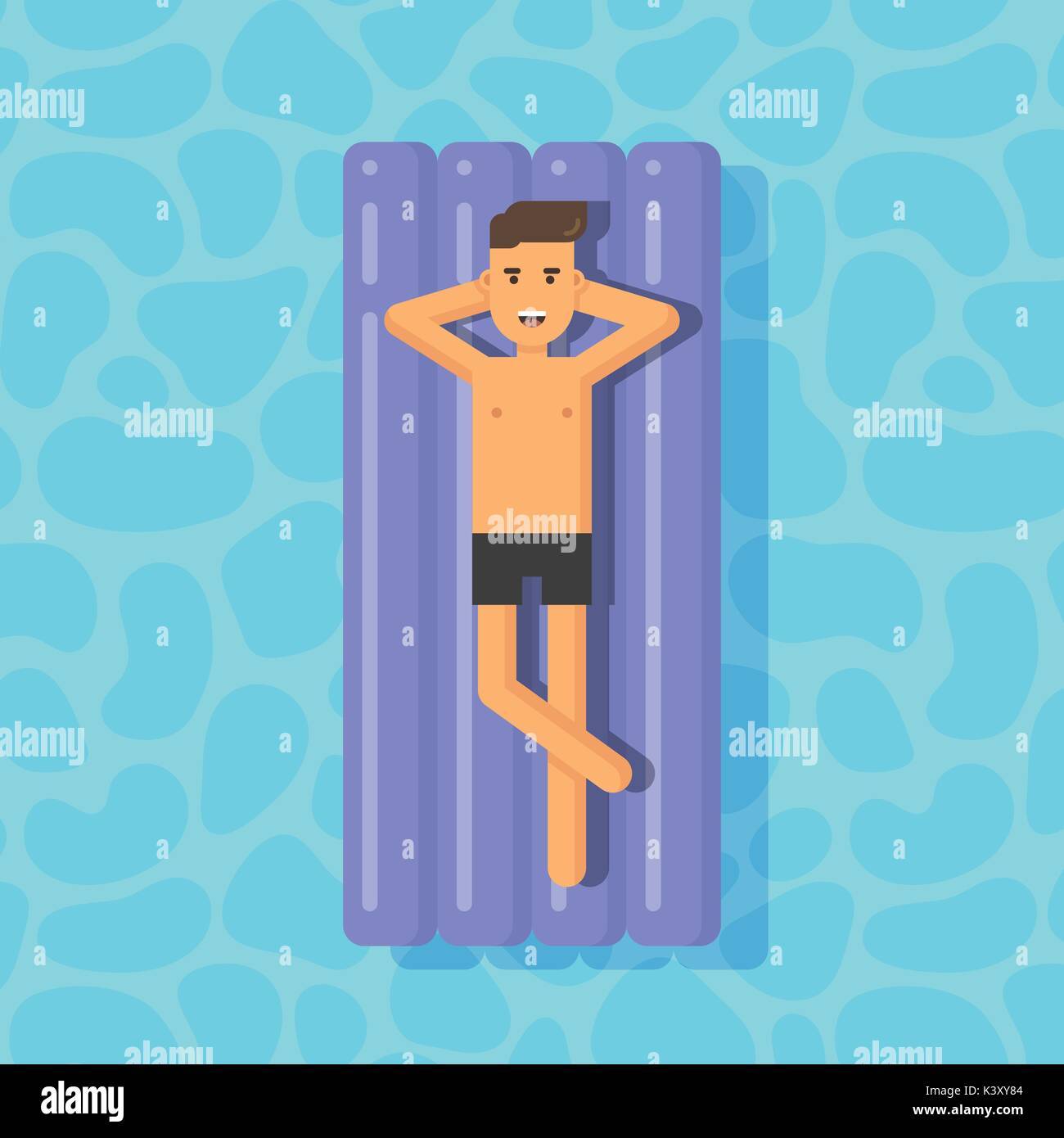 Man rest on floating mattress Stock Vector Images - Alamy