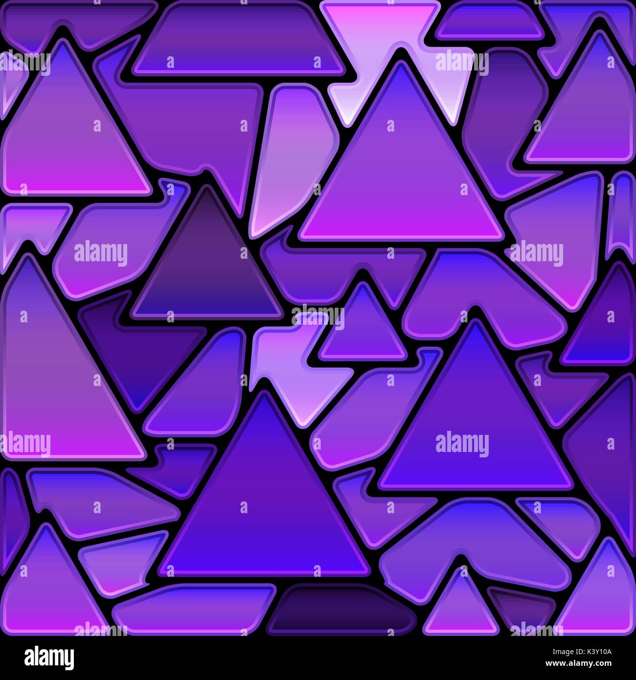 abstract vector stained-glass mosaic background - violet triangles ...