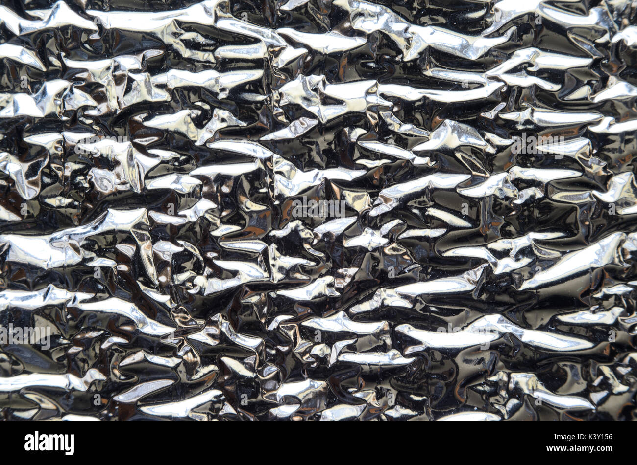 Foil substrate thermal insulation texture close-up. Wrinkled foil ...