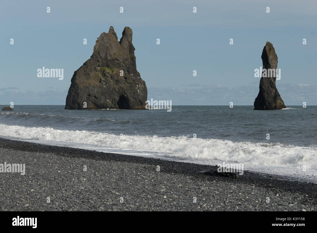 Reynisdrangar basalt sea stacks in Iceland Stock Photo - Alamy