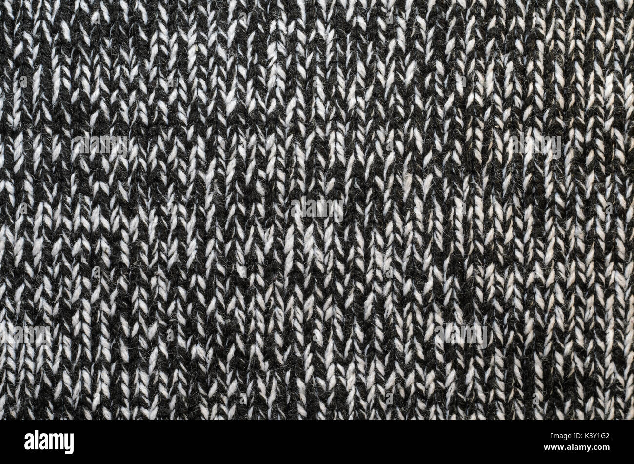 Knit fabric texture closeup background - Black and White Stock Photo ...