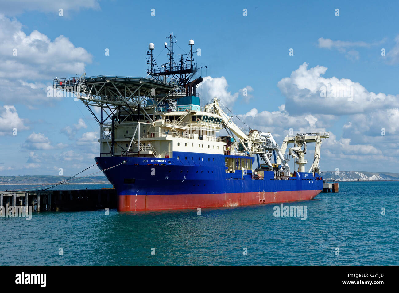 The CS Recorder cable installation vessel seen in Portland, Dorset ...