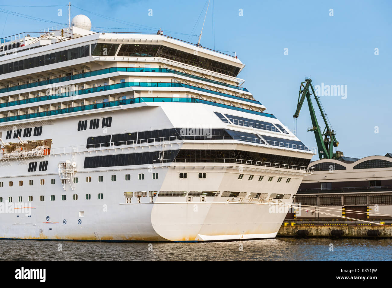 Luxury cruise ship docked at wharf in port of Gdynia. Poland. Europe ...