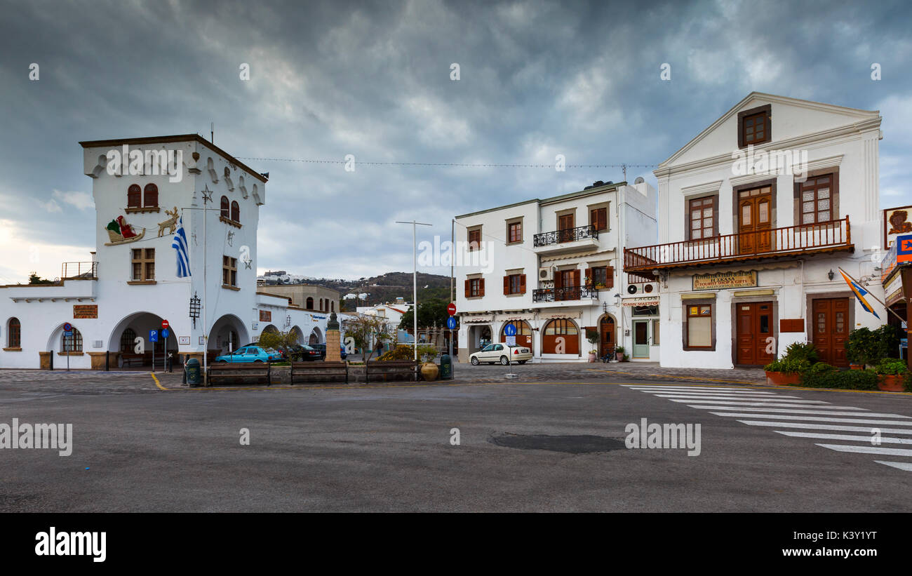 Seafront of Skala village on Patmos island in Greece Stock Photo - Alamy