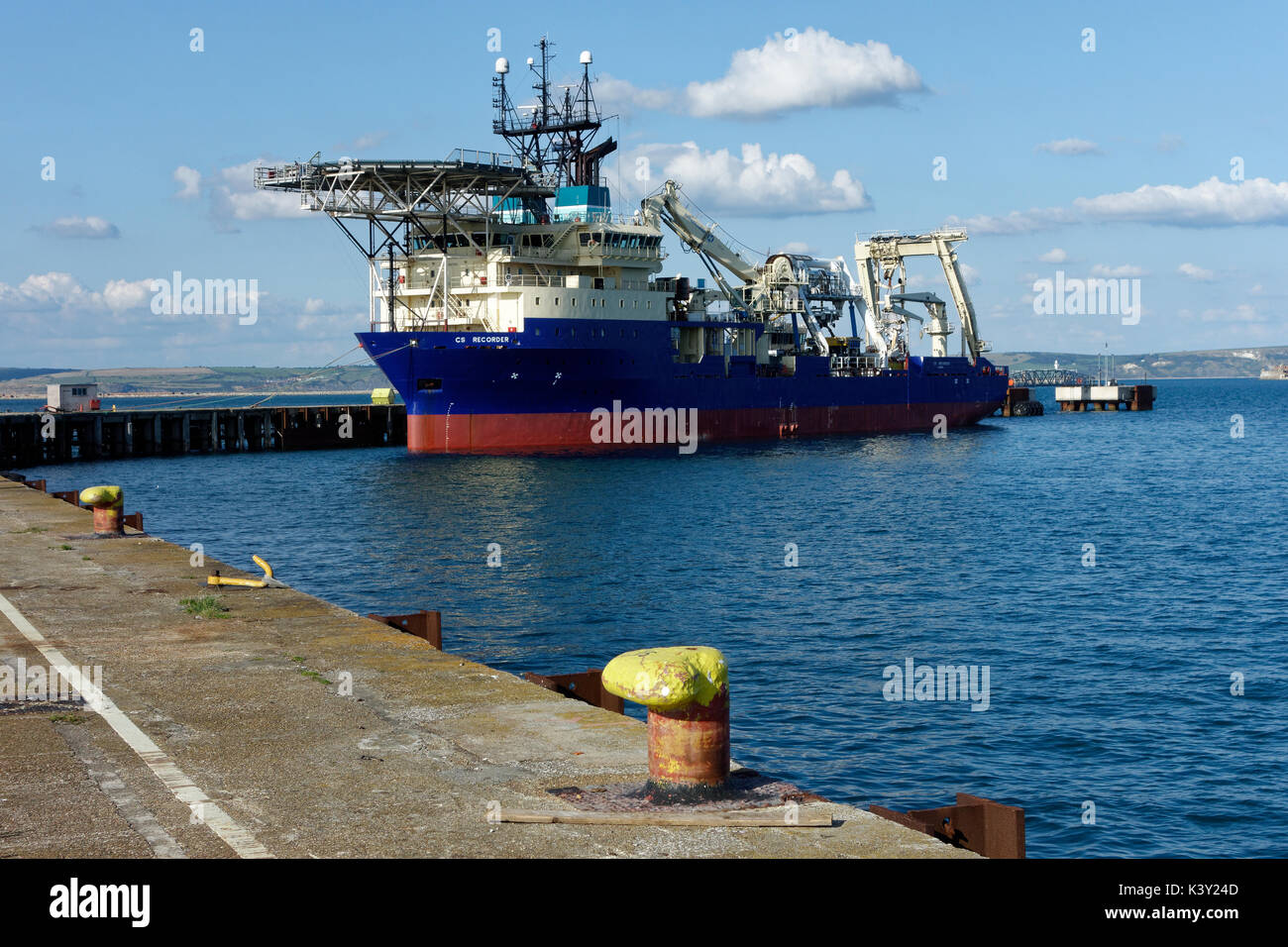 The CS Recorder cable installation vessel seen in Portland, Dorset ...