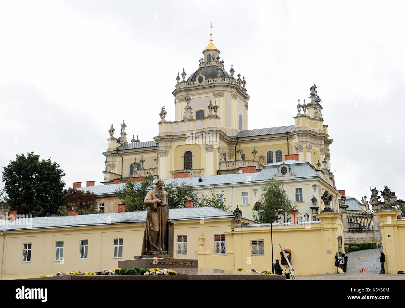 A monument to Andrey Sheptytsky in Lviv, on the square near the Church ...