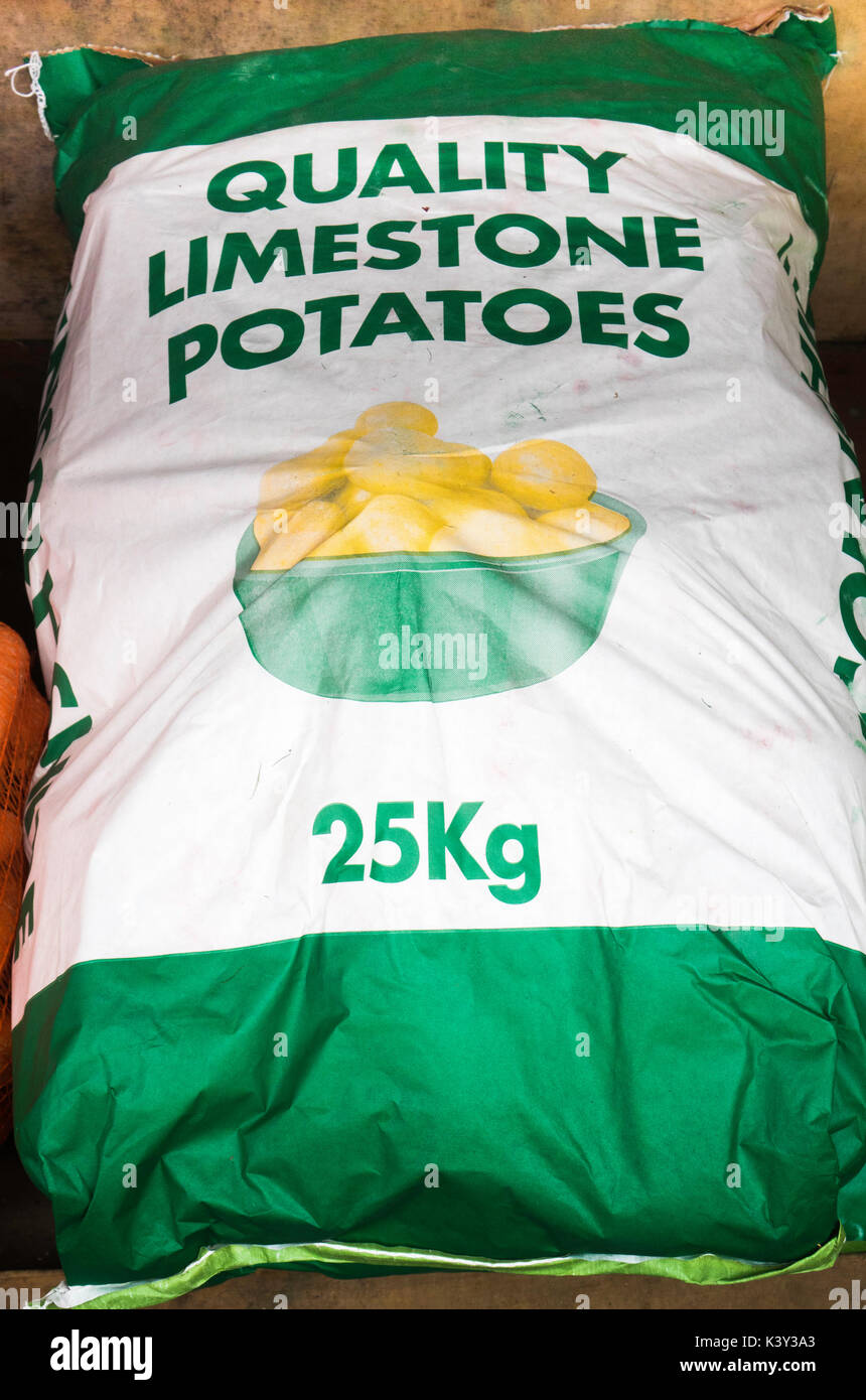 A 25Kg paper sack of Quality Limestone potatoes from Lincolnshire in a ...