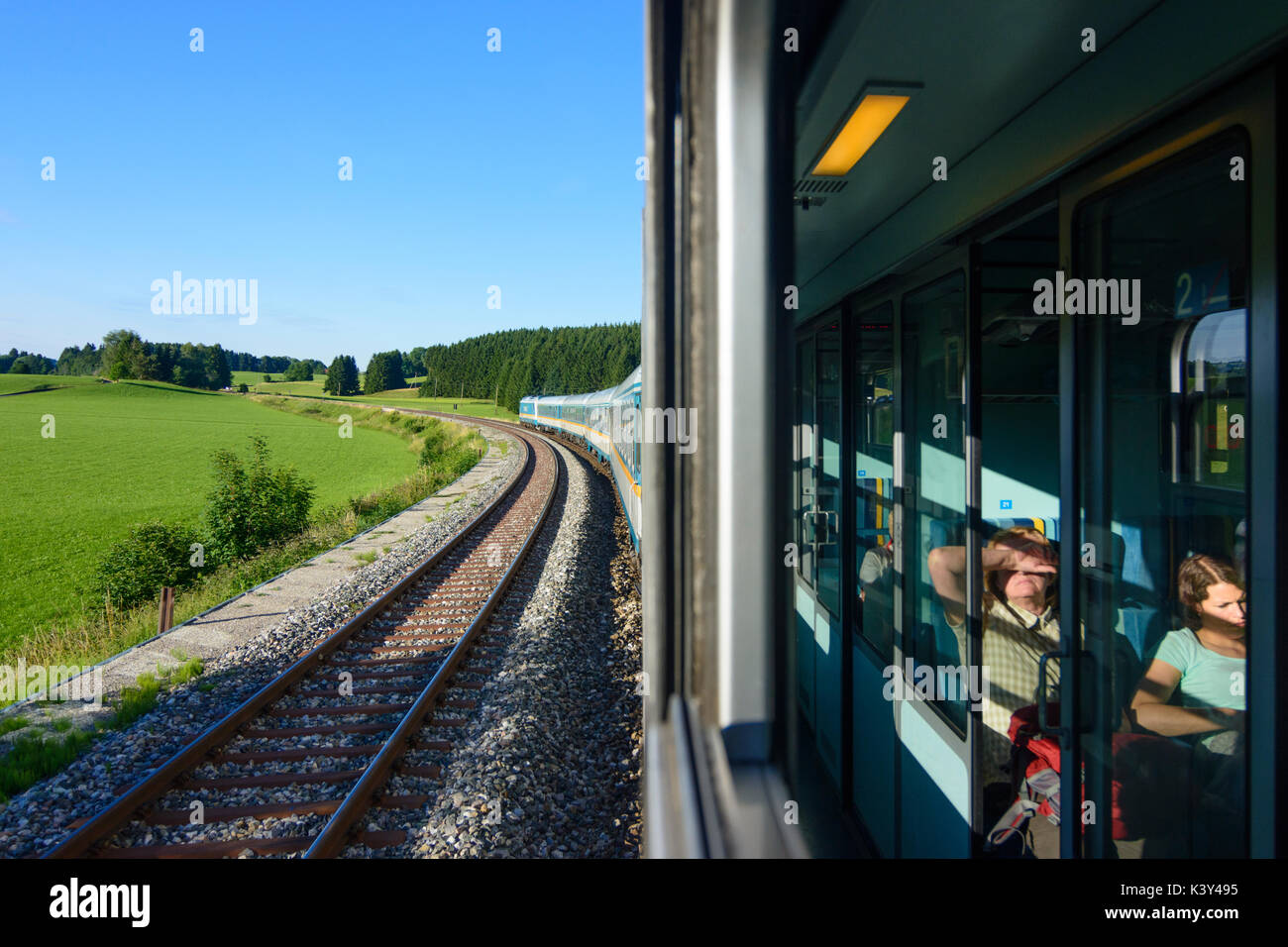 passenger train of company Alex at train line Allgäubahn, Kempten ...