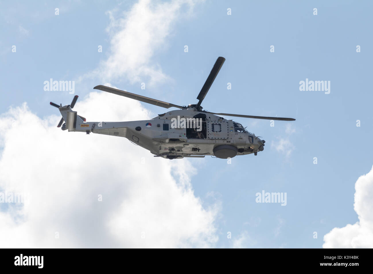 View of a NH90 military helicopter during Wereldhavendagen in Rotterdam ...