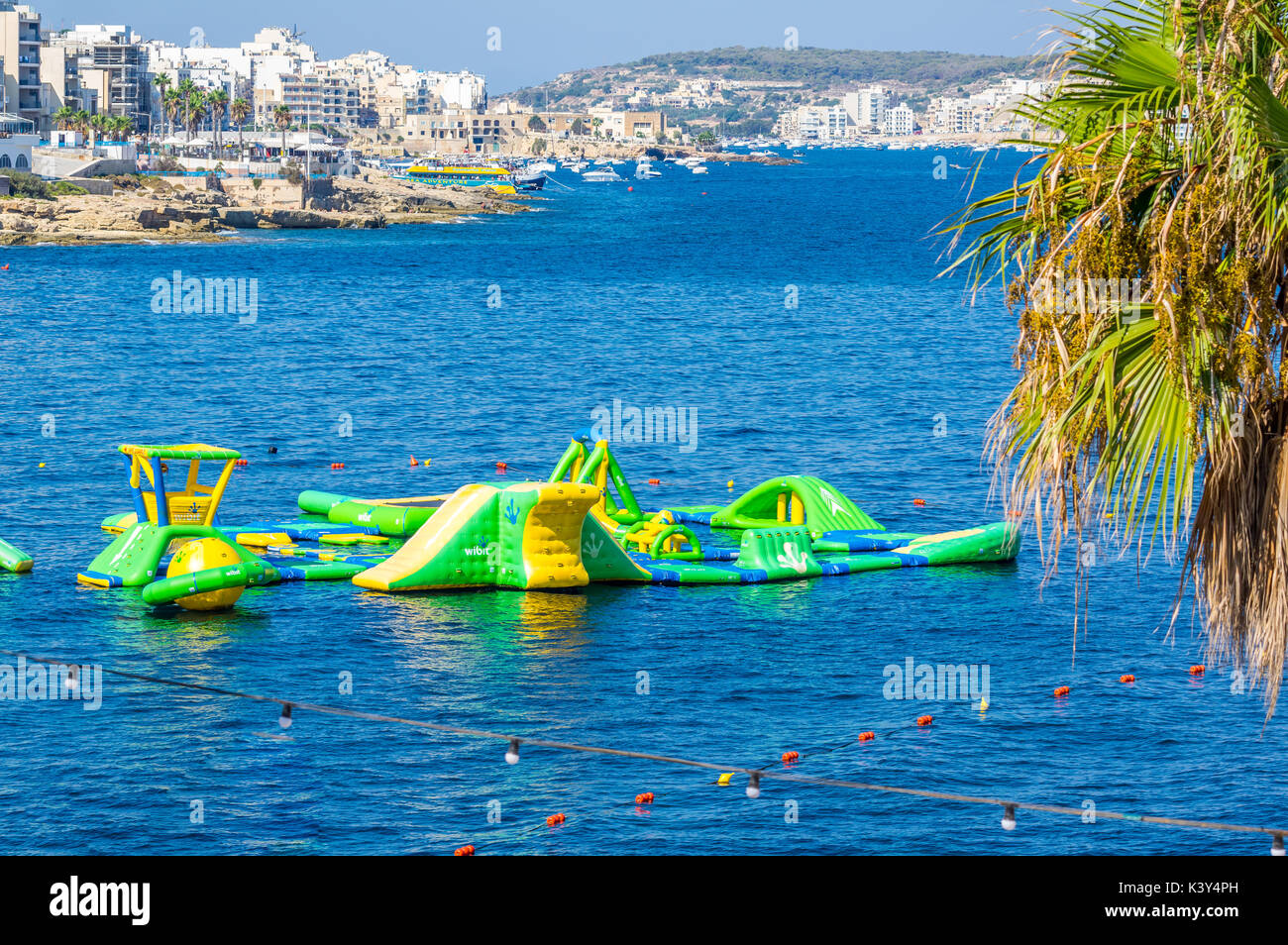 Seaside view from rocky Bugibba Malta Stock Photo - Alamy