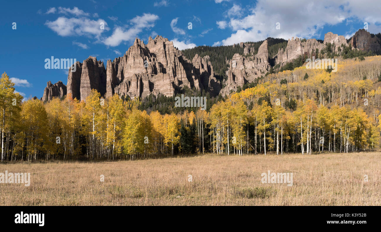 High Mesa Pinnacles in Cimarron Valley Colorado. Early Fall with ...